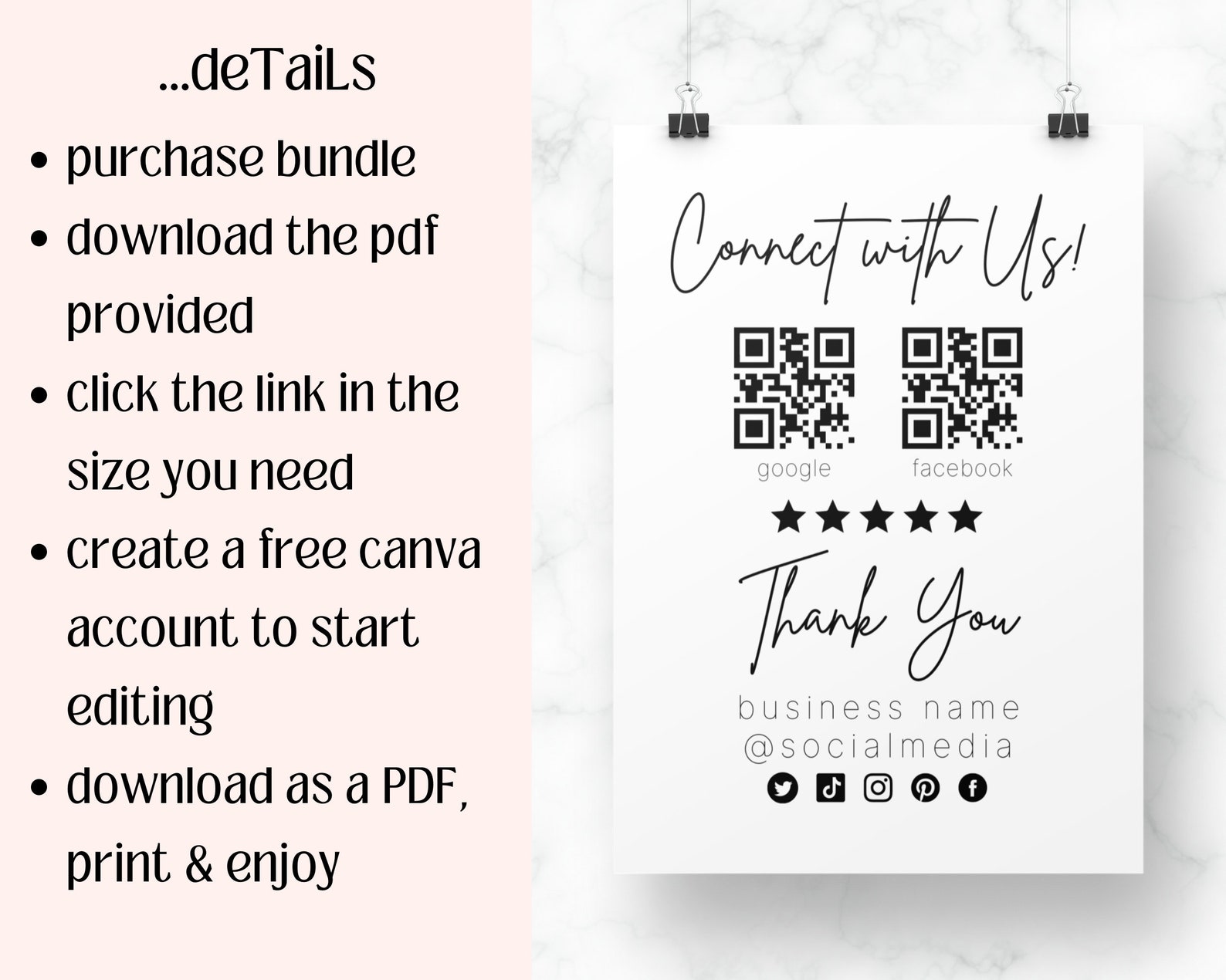 Ask for Review | QR Code Sign Template | Google Rating Sign | Facebook ...