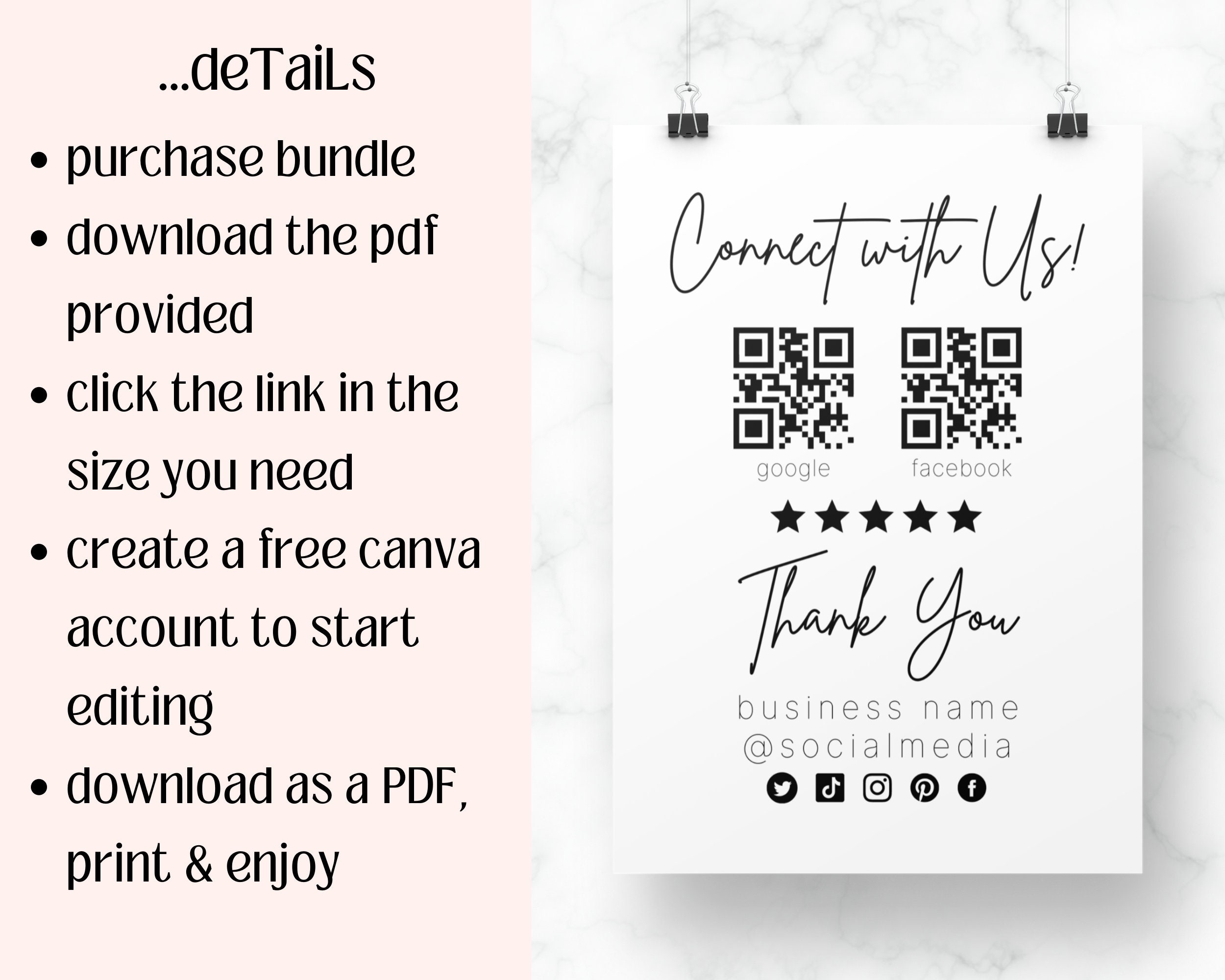 Ask for Review | QR Code Sign Template | Google Rating Sign | Facebook ...
