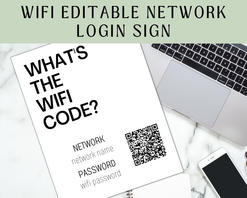 Wifi Password Sign Editable Wifi Sign Edit in Canva Edit & Print Airbnb ...