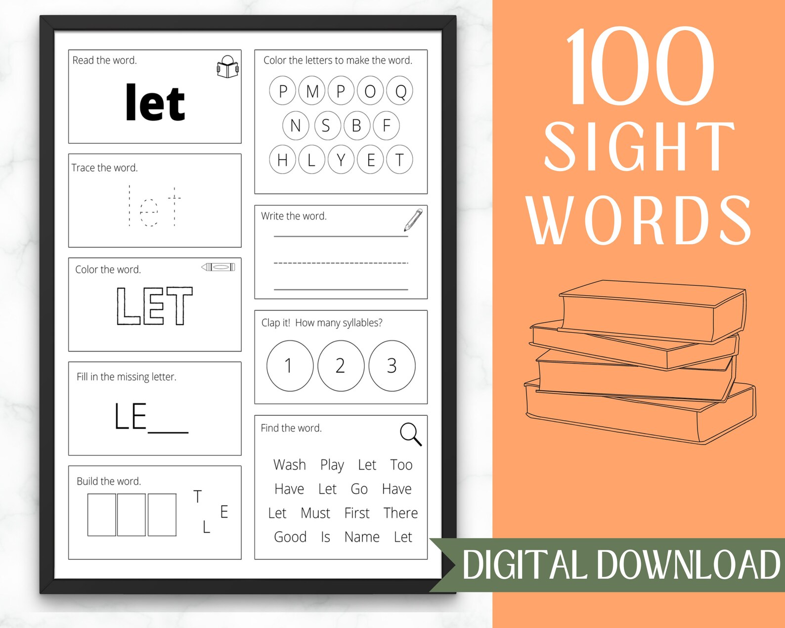 100 Printable Sight Words | Kindergarten Worksheets | Practice Spelling ...