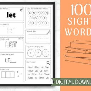 100 Printable Sight Words | Kindergarten Worksheets | Practice Spelling ...