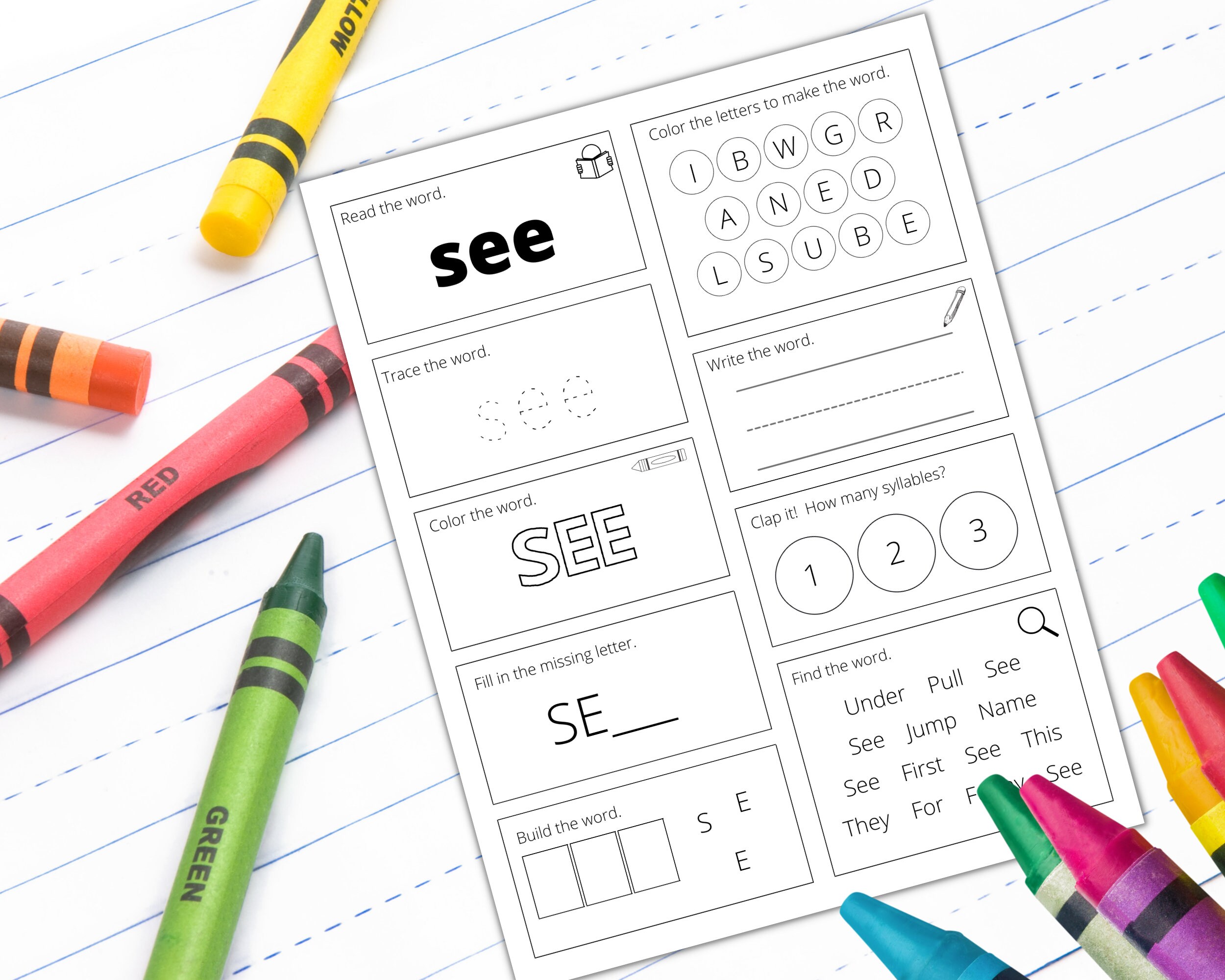 100 Printable Sight Words Kindergarten Worksheets Practice Spelling ...