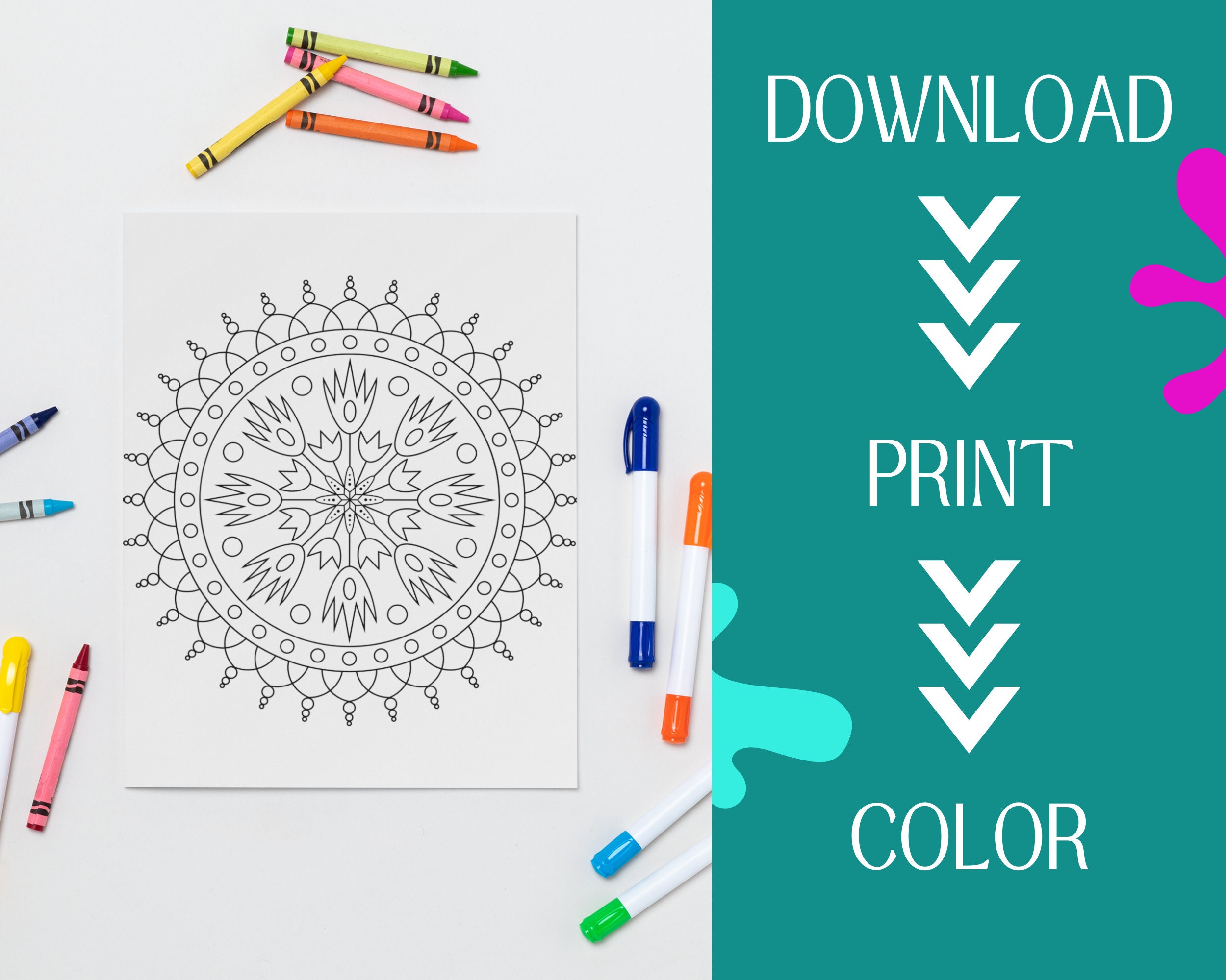 50 Mandala Printable Coloring Sheets | Printable Pages| Adult Coloring ...