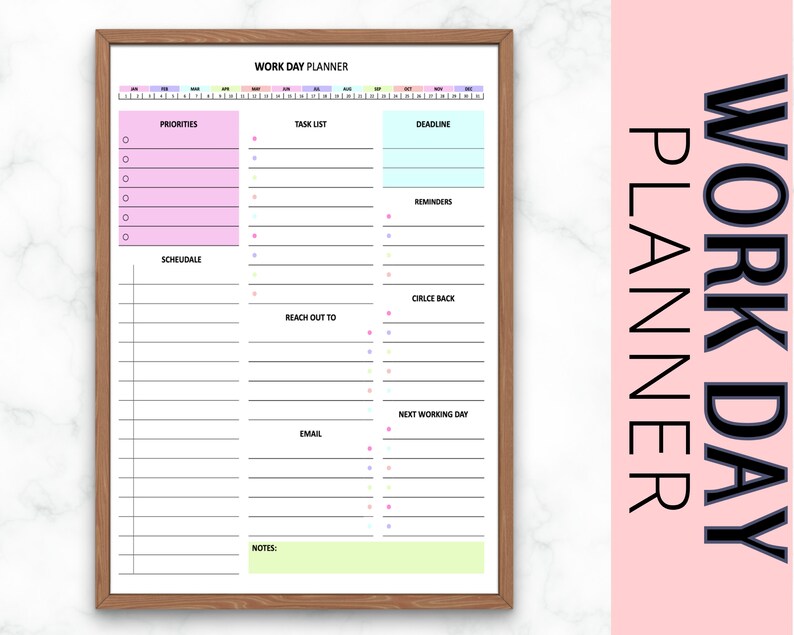 EDITABLE Work Planner Work Day Organizer Editable Daily - Etsy