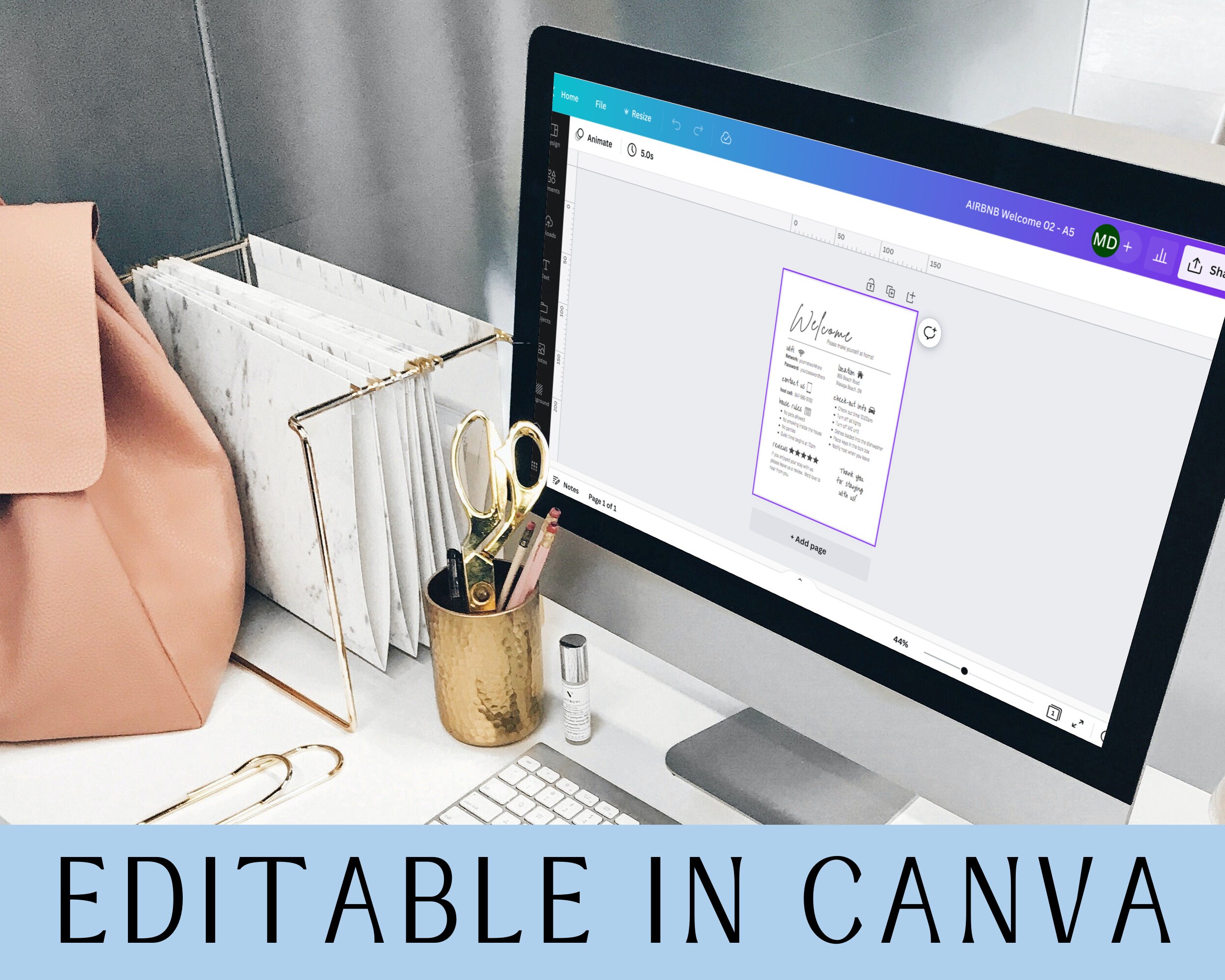 VRBO Welcome Sign | Editable Printable Sign | Minimalist Design ...