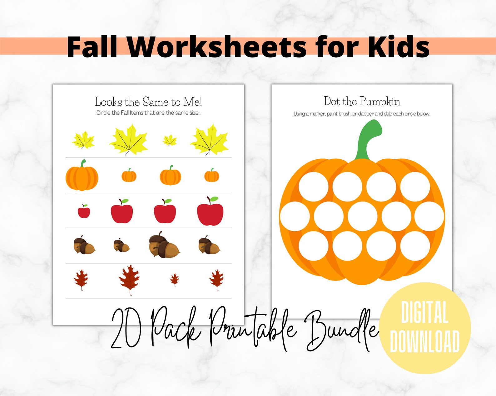 Autumn Worksheets for Kids | Fall Toddler Activities | Preschool ...