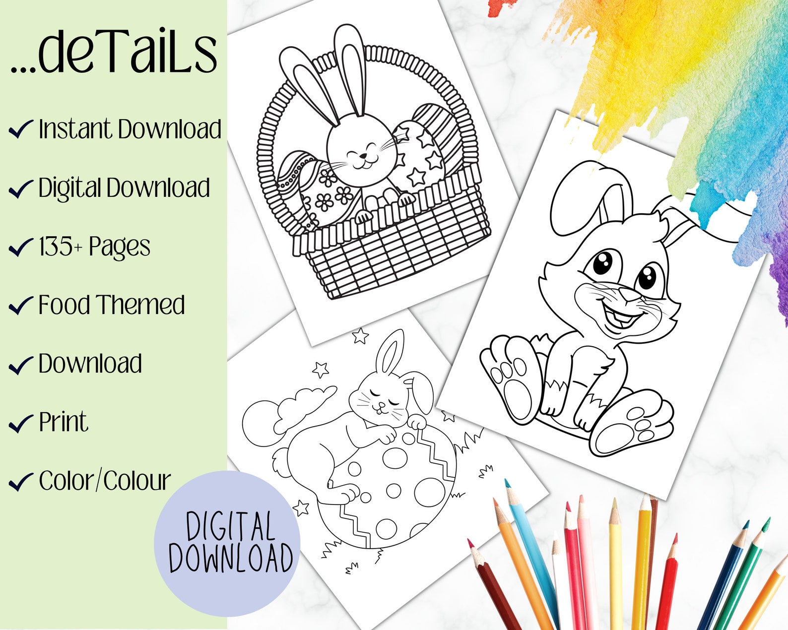 130+ Coloring Pages | Easter Coloring Pages | Easter Work Sheets for ...