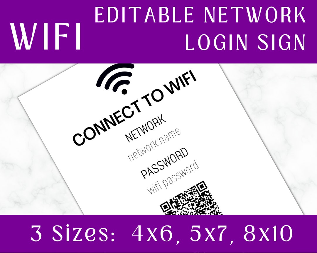 Custom Wifi Password Editable Template | Wifi Password | Airbnb Welcome ...