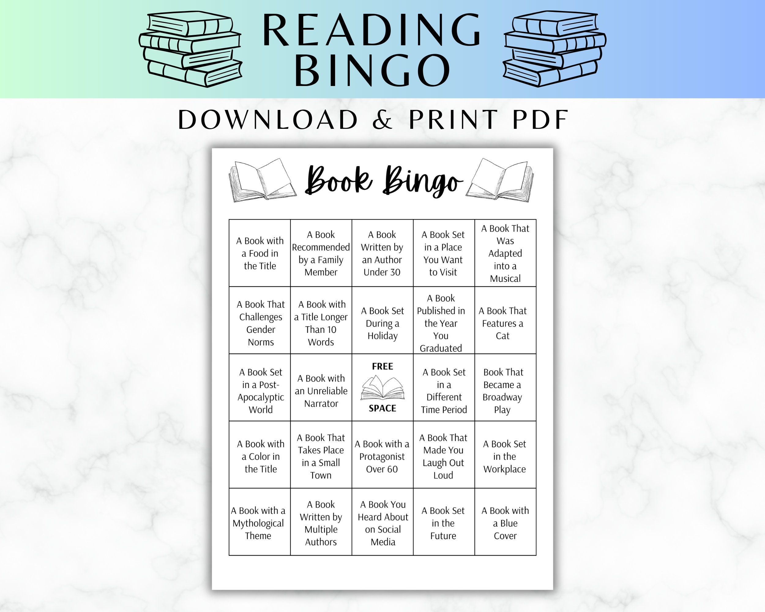 Reading Book Bingo Icebreaker Games Reading Bingo Reading Tracker ...