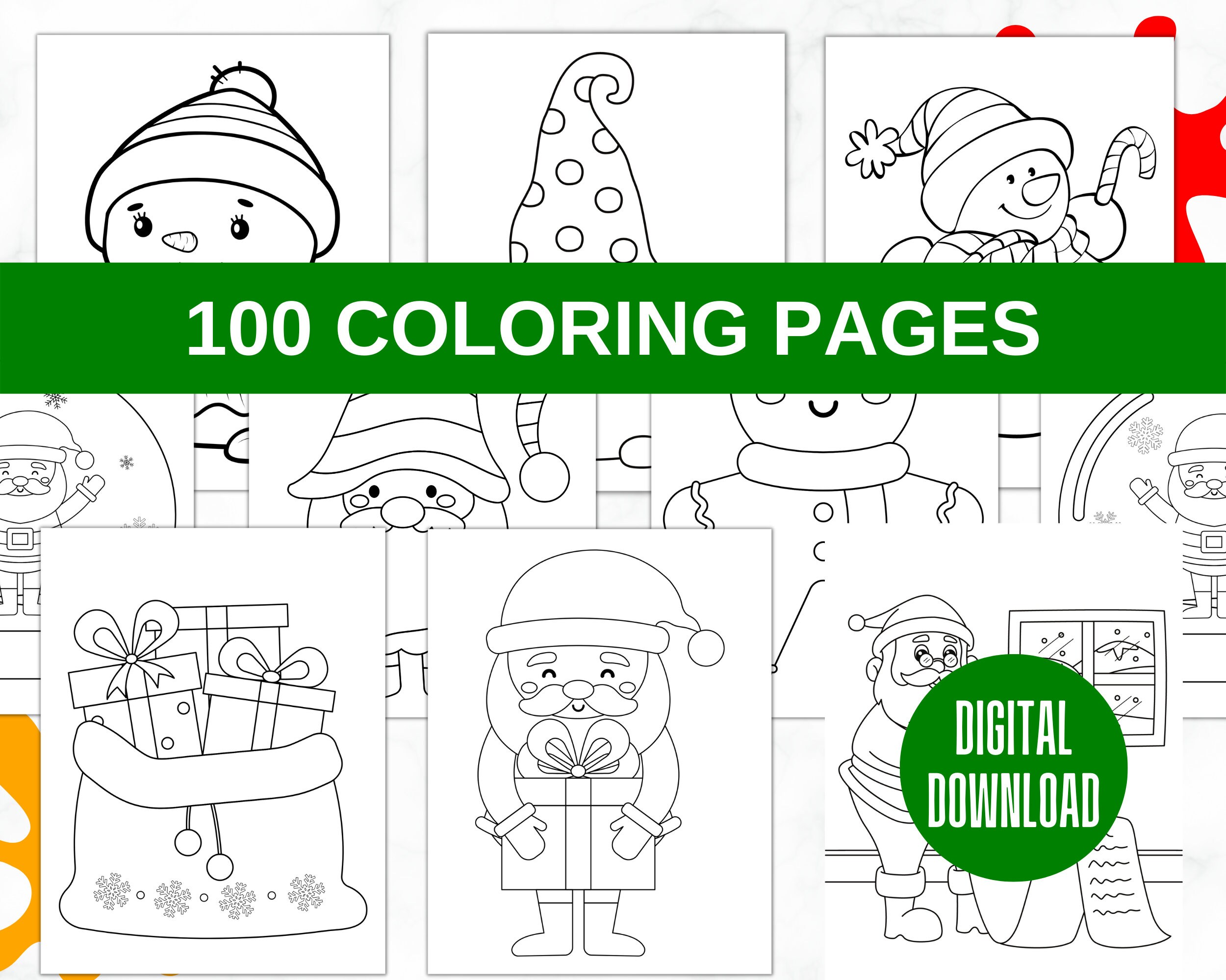 100 Christmas Coloring Pages | Kids Worksheets | Worksheets for Kids ...