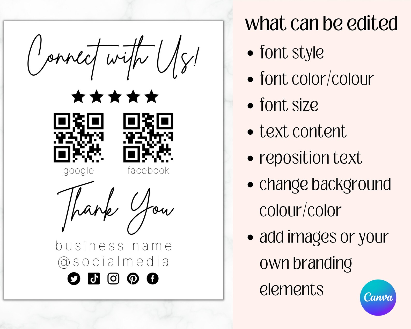 Ask for Review | QR Code Sign Template | Google Rating Sign | Facebook ...