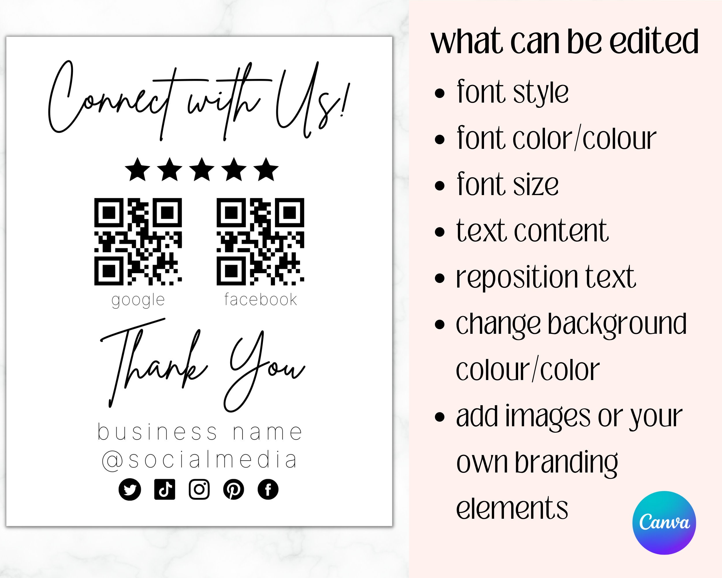 Ask for Review | QR Code Sign Template | Google Rating Sign | Facebook ...