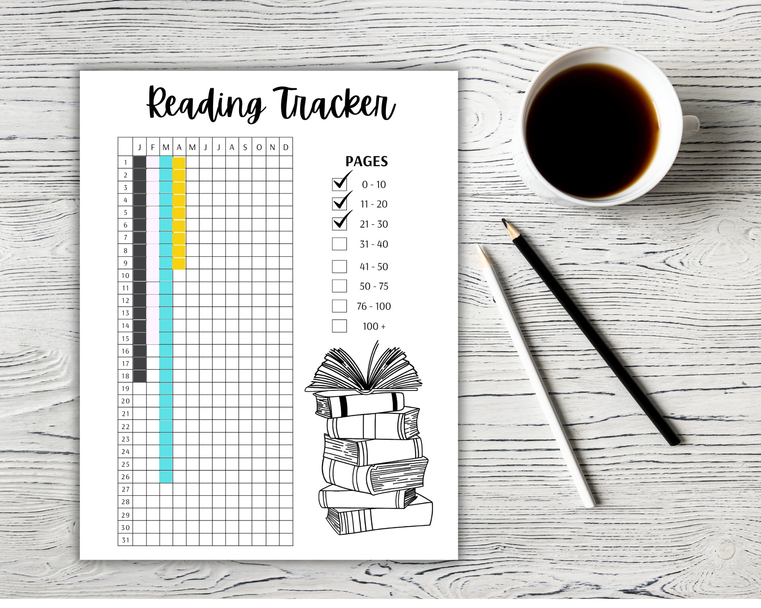 Book Reading Tracker | Reading Tracker | Book Tracker | Book Challenge ...