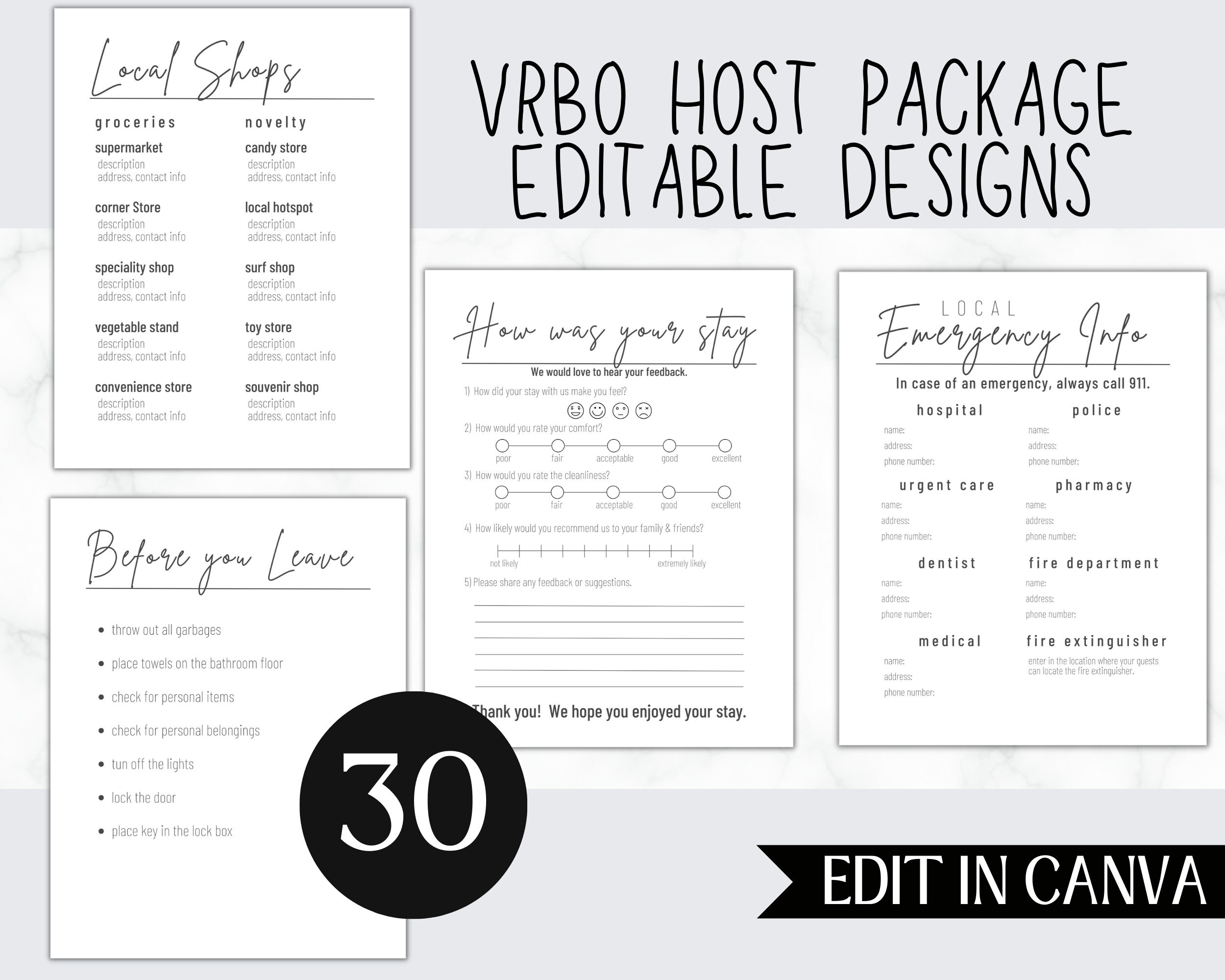 Editable VRBO Host Manual | Minimalist Home Decor | Wifi Template ...