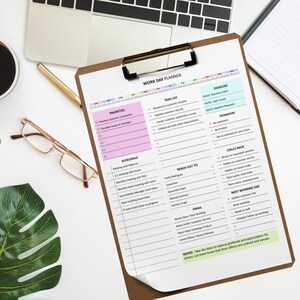 EDITABLE Work Planner | Work Day Organizer | Editable Daily Planner ...