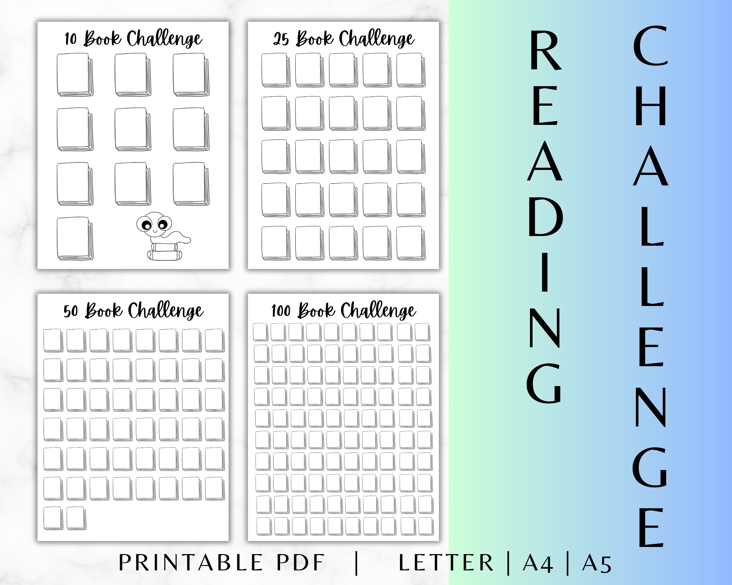 Book Reading Challenge Reading Challenge Reading Tracker Book Challenge ...