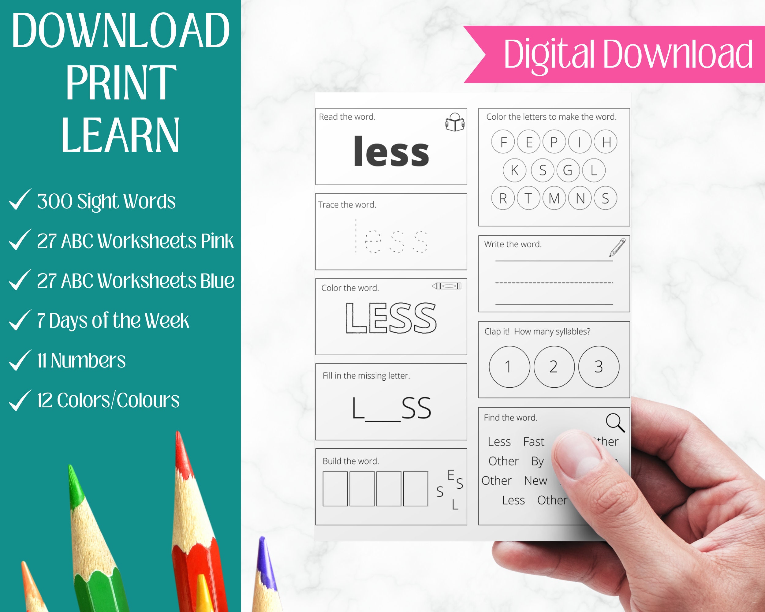 ULTIMATE Sight Words | Kindergarten Worksheets | Practice Spelling ...