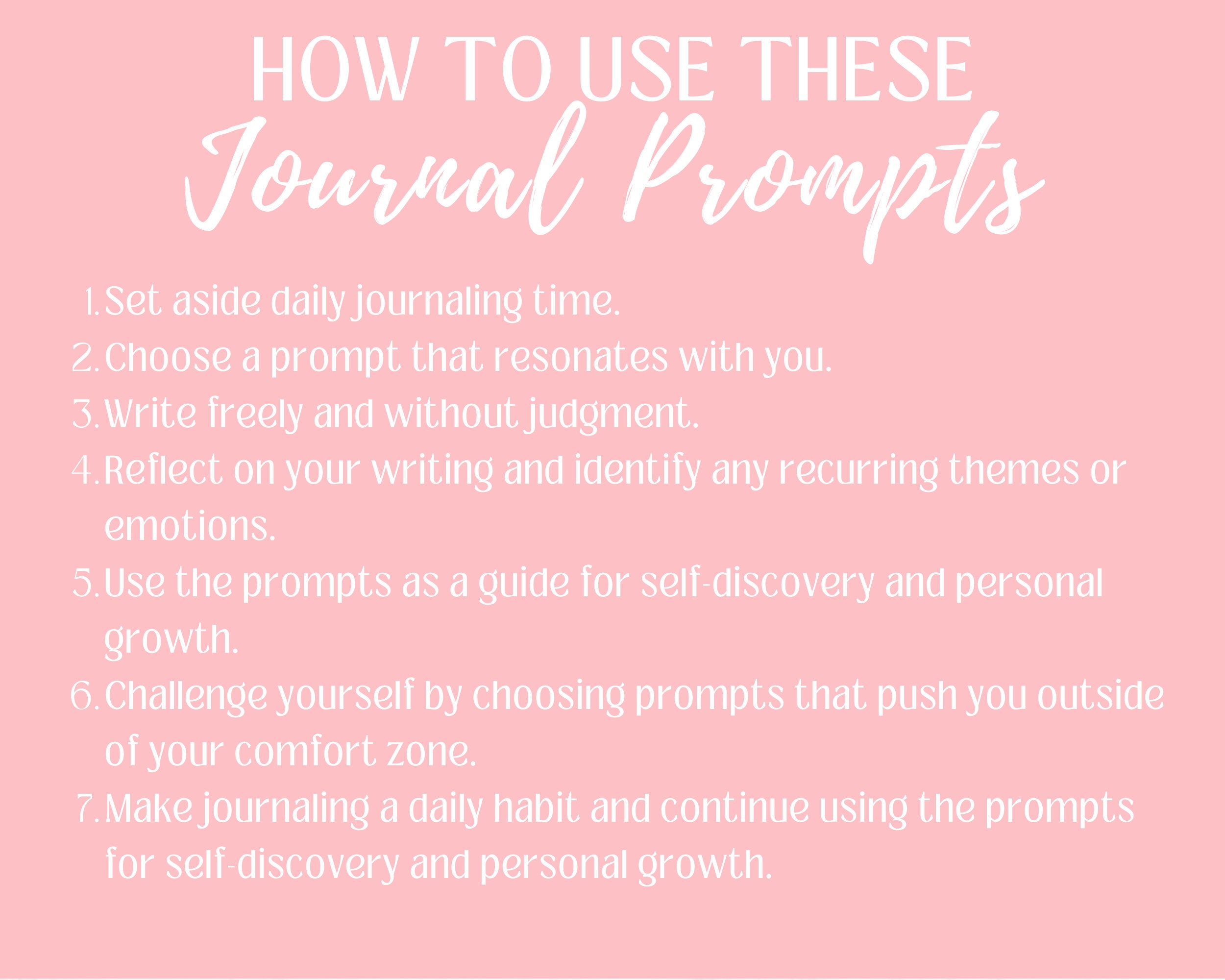 365 Self Discovery Journal Prompts Printable Shadow Work Journaling