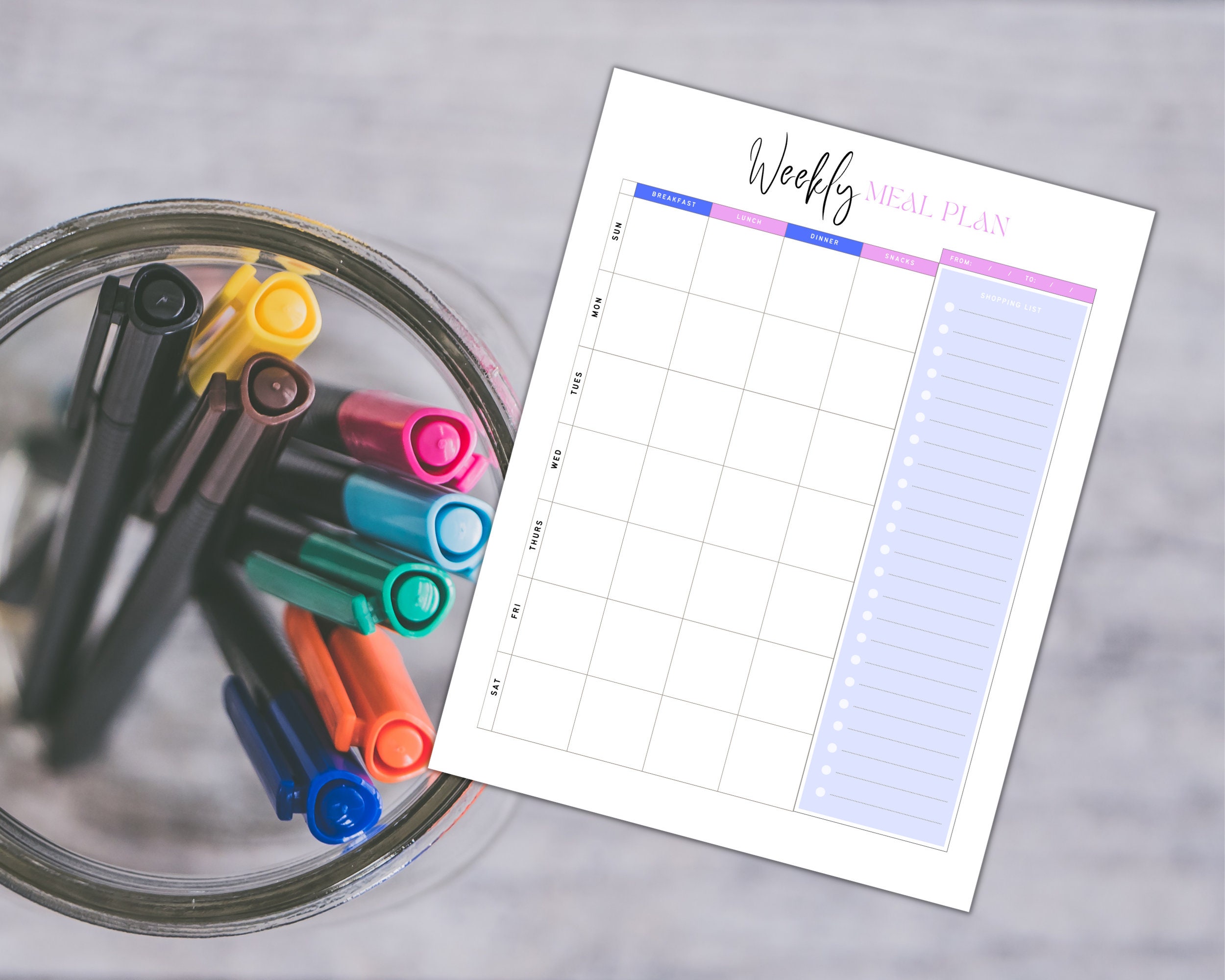 Meal Planner Printable Weekly Food Dairy Meal Tracker Food Journal ...