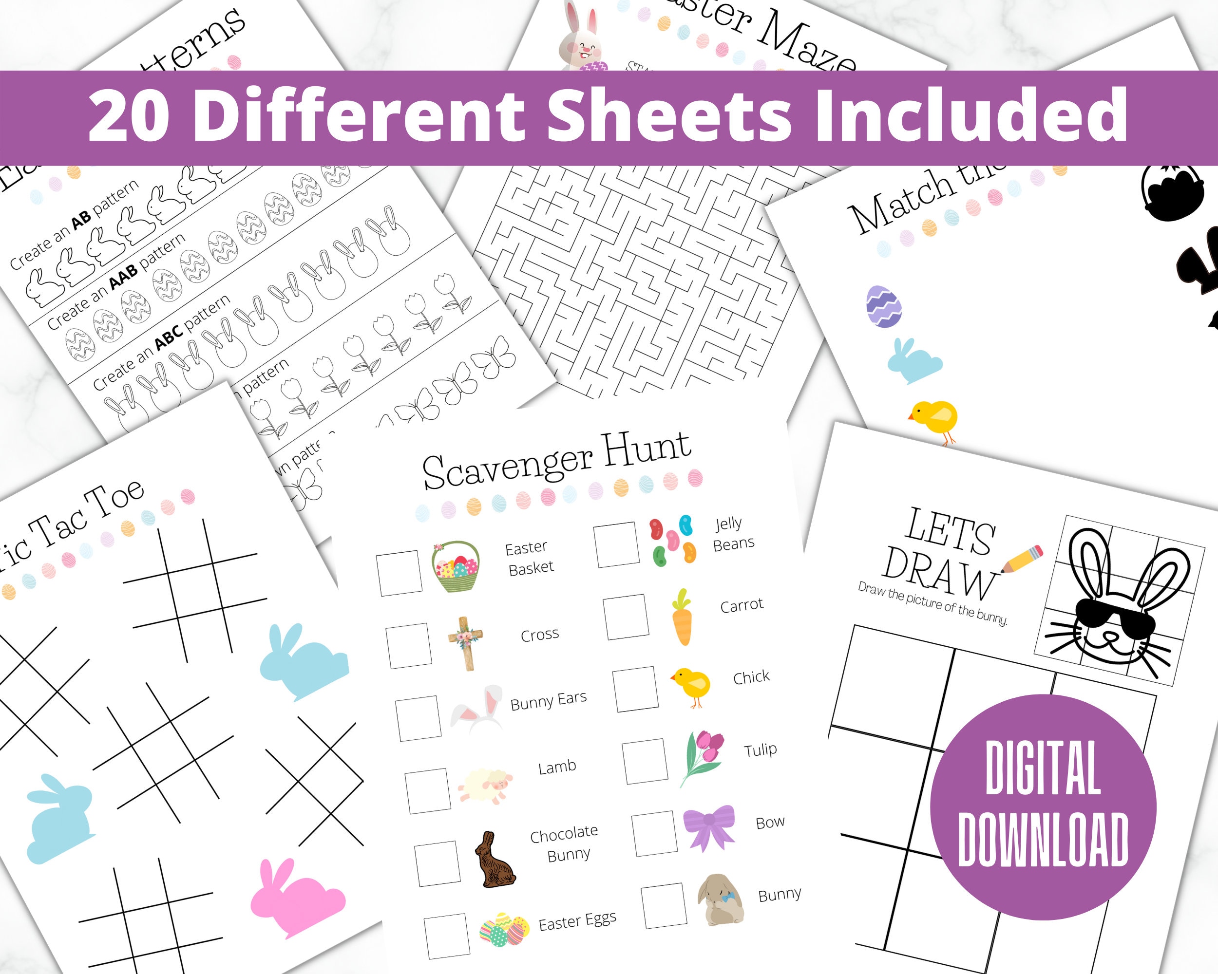 Easter Printables for Kids Activity Pack Learning - Etsy