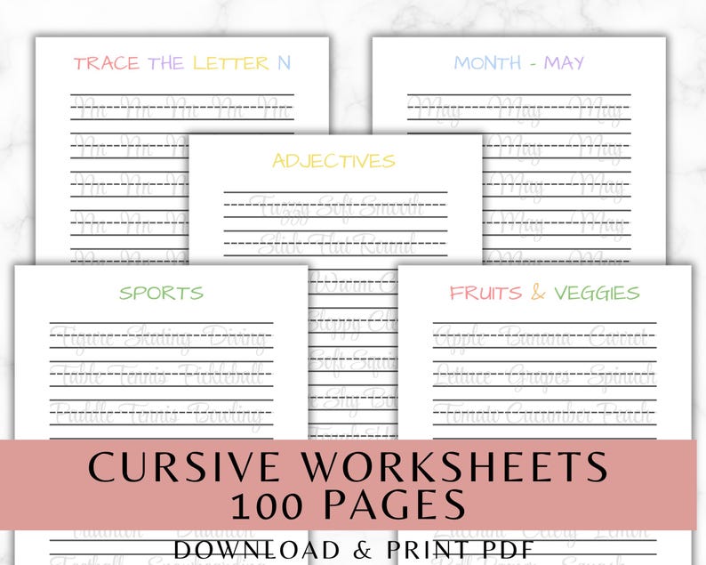 Cursive Writing | Practice Sheets | Cursive Practice | Cursive Tracing ...
