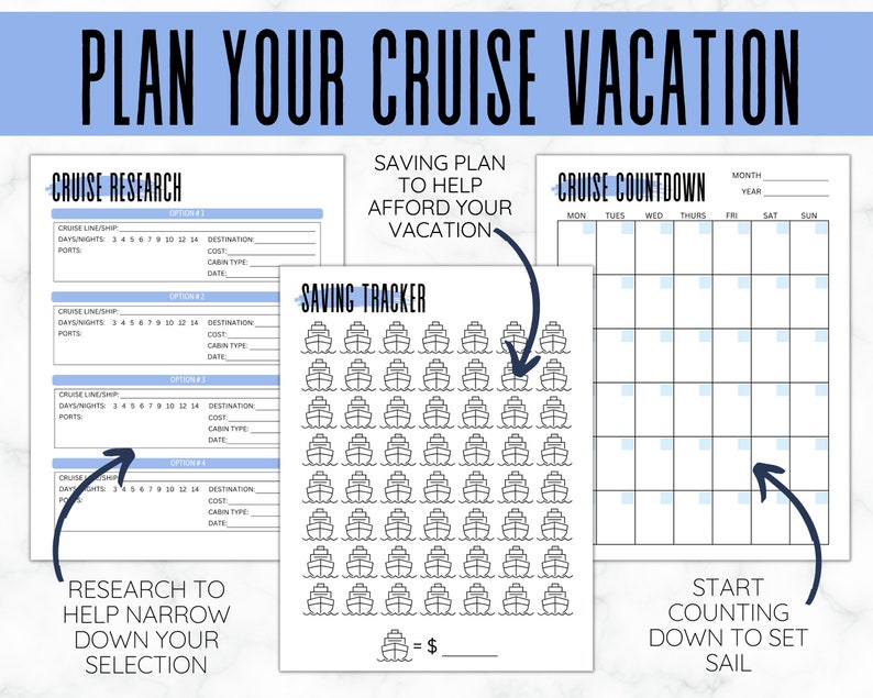 Cruise Travel Planner Travel Planner Planning Worksheets Day by Day ...