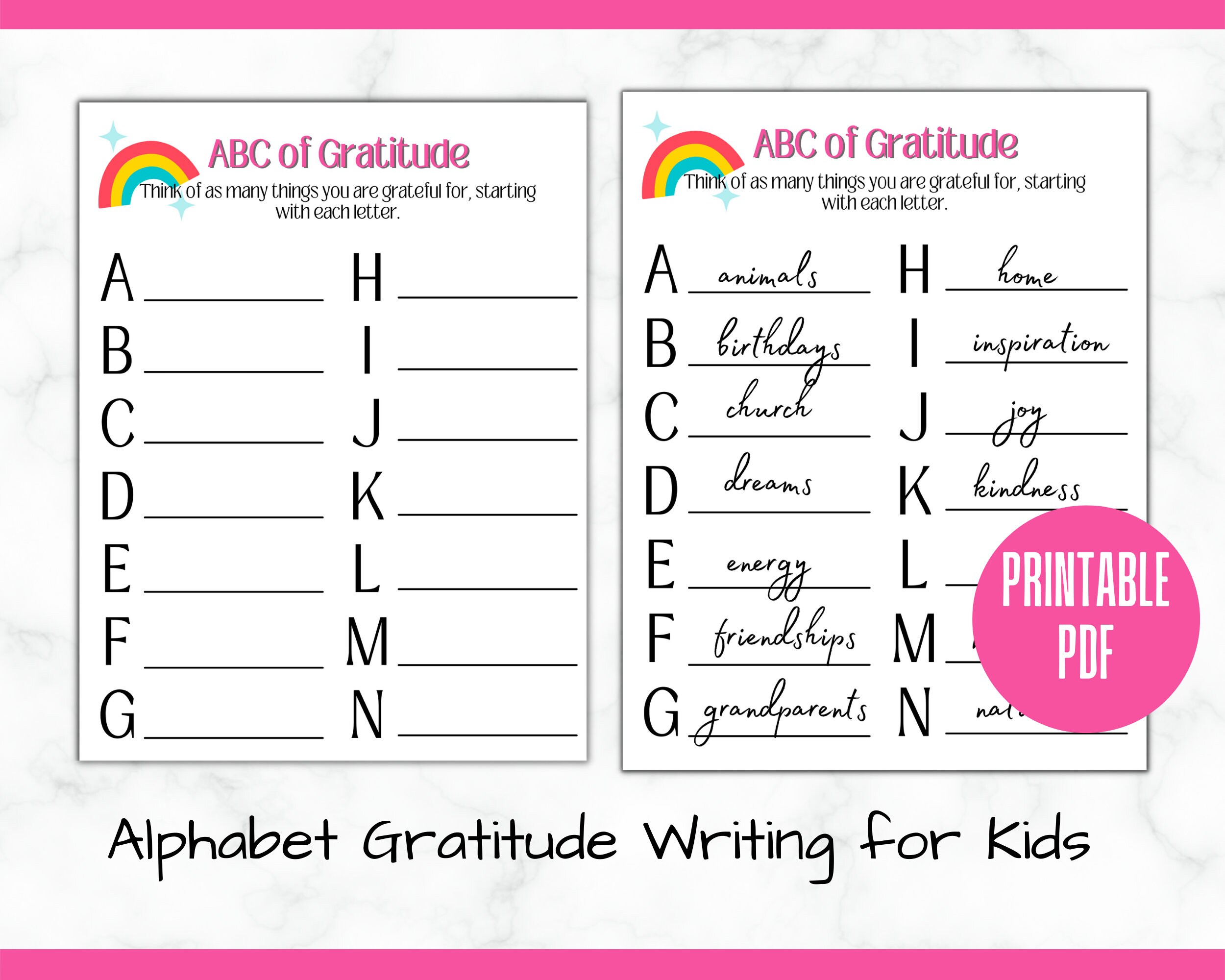 Kids Gratitude Journal Printable Mindfulness Log Self Care - Etsy