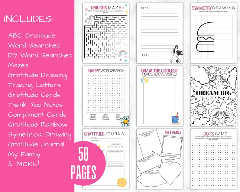 Kids Gratitude Journal Printable Mindfulness Log Self Care - Etsy