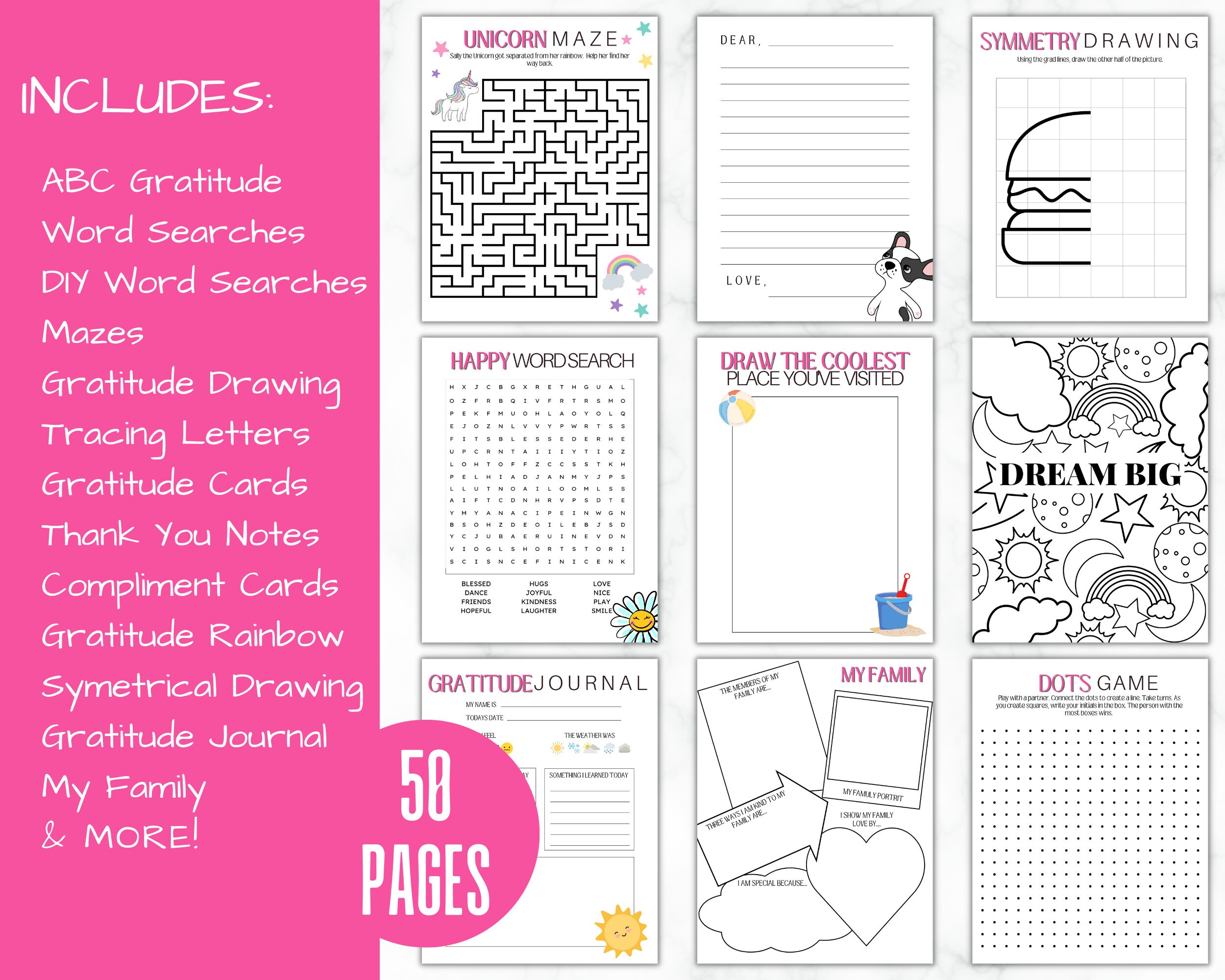 Kids Gratitude Journal Printable Mindfulness Log Self Care - Etsy