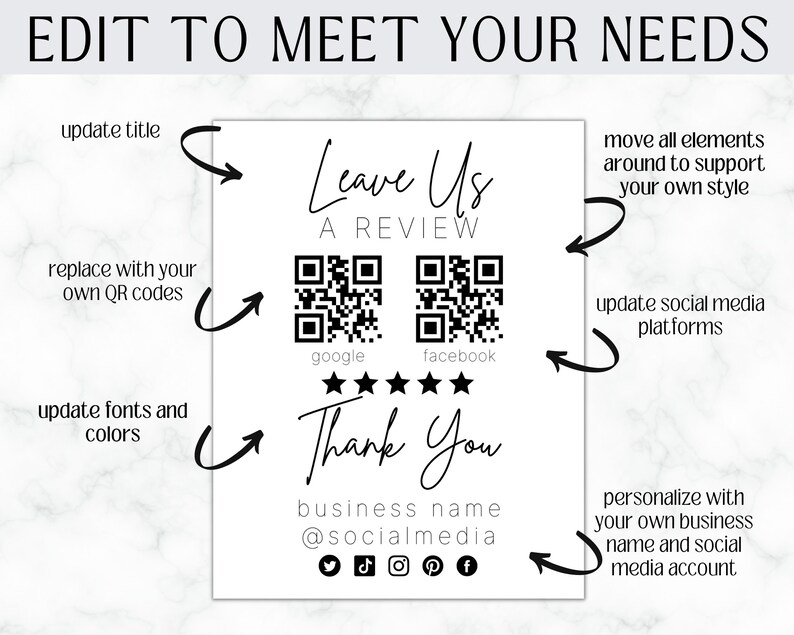 Ask for Review | QR Code Sign Template | Google Rating Sign | Facebook ...