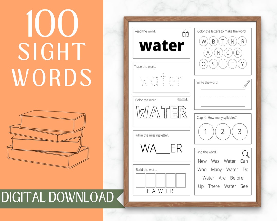 100 Printable Sight Words | Kindergarten Worksheets | Practice Spelling ...
