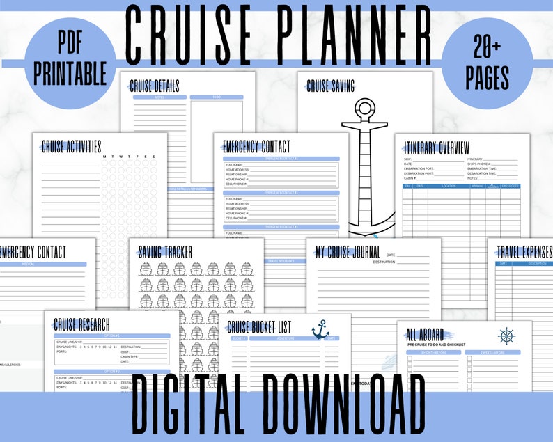 Cruise Travel Planner | Travel Planner | Planning| Worksheets | Day by ...