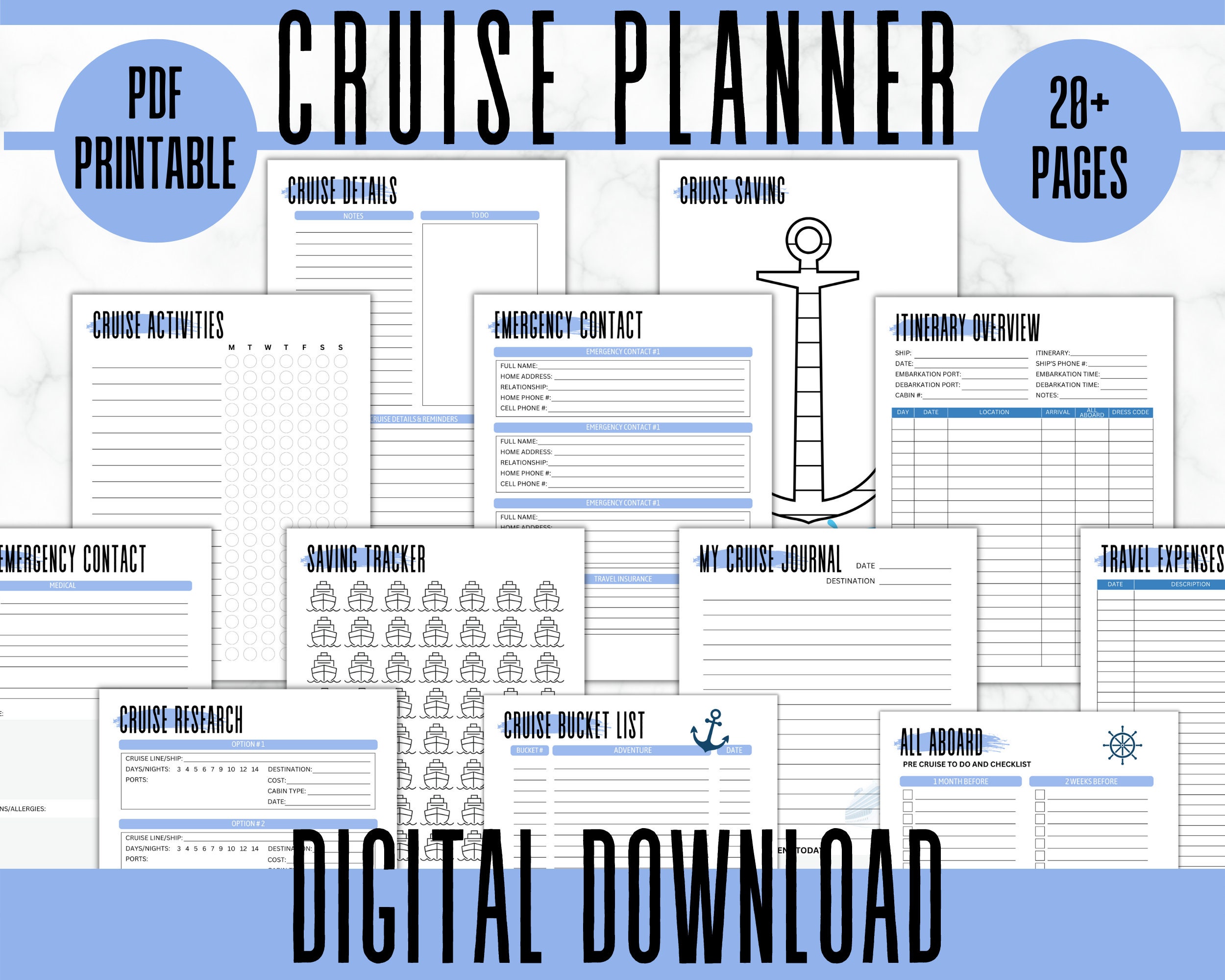 Cruise Travel Planner | Travel Planner | Planning| Worksheets | Day by ...