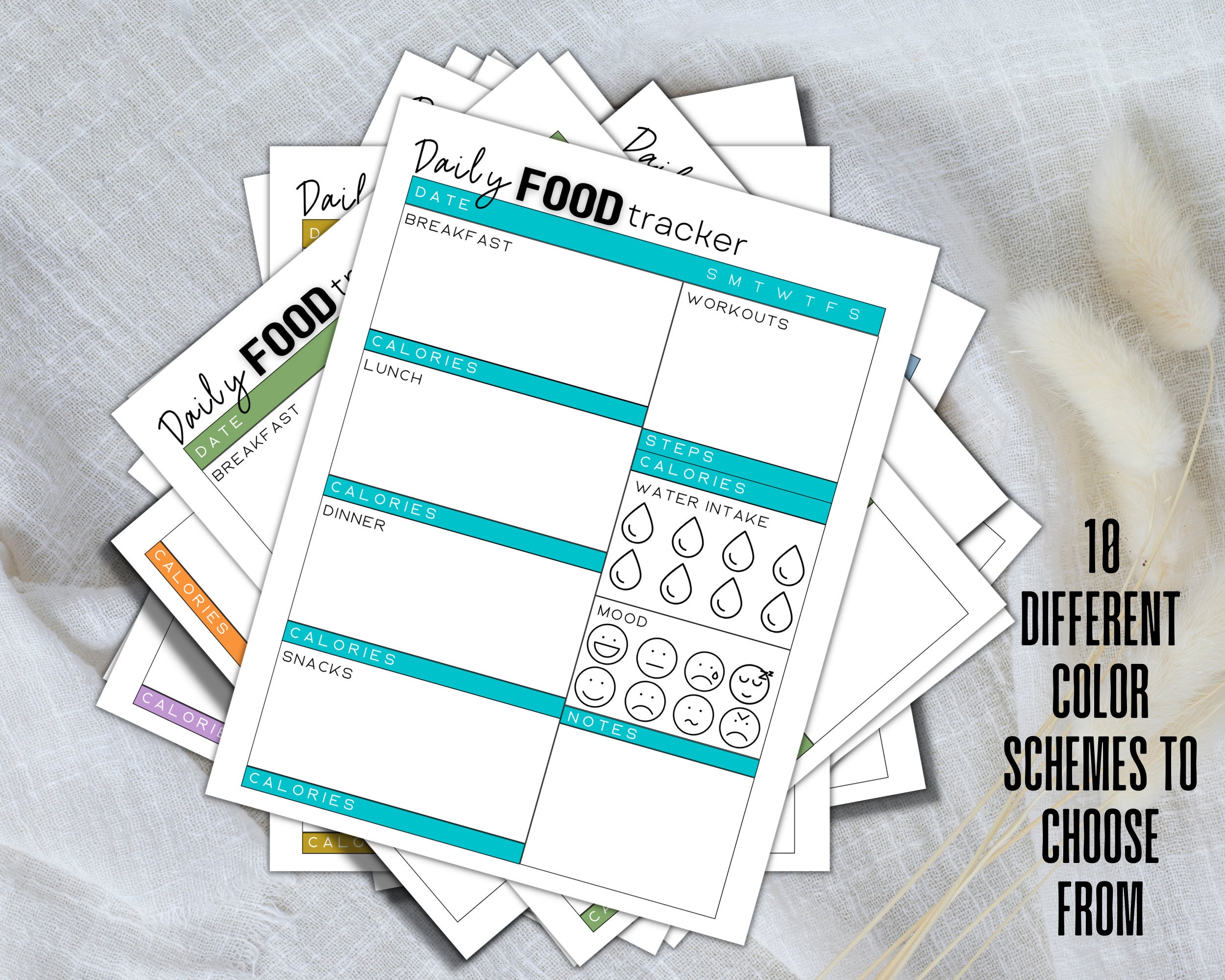 Mindful Eating Journal Printable Daily Food Diary Weight Loss Calorie ...