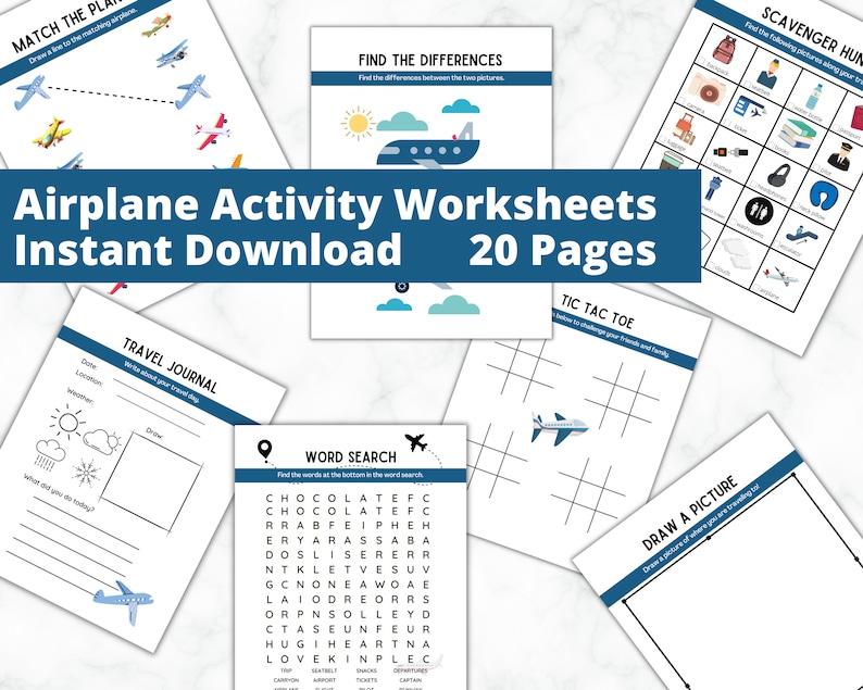 Airplane Worksheets | Printable Travel Worksheets | Kindergarten ...