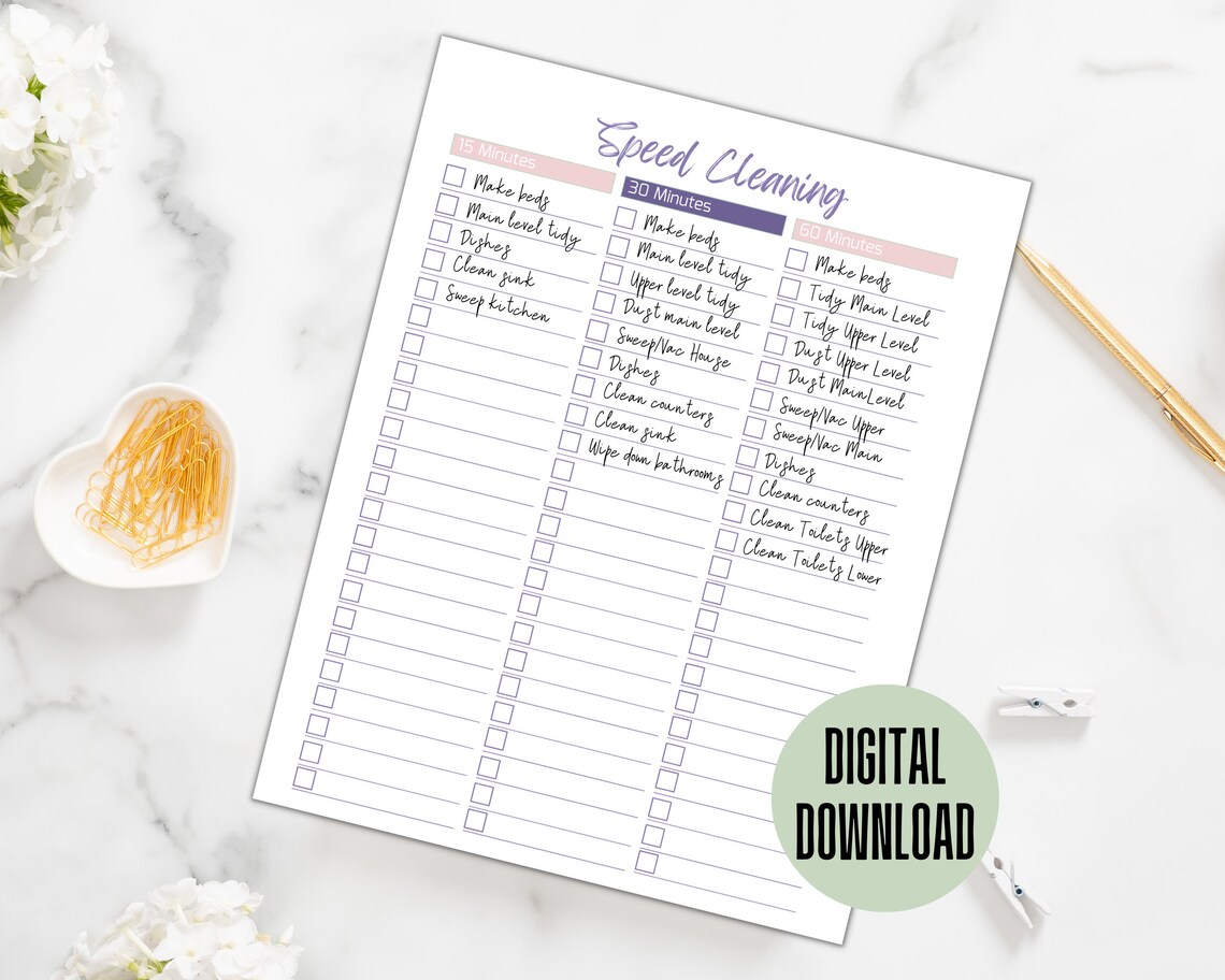 Cleaning Checklist Weekly Schedule Master House Cleaning List Weekly ...