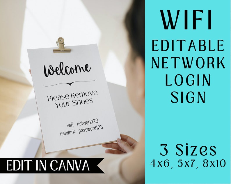 Custom Wifi Password Editable Template Wifi Password - Etsy