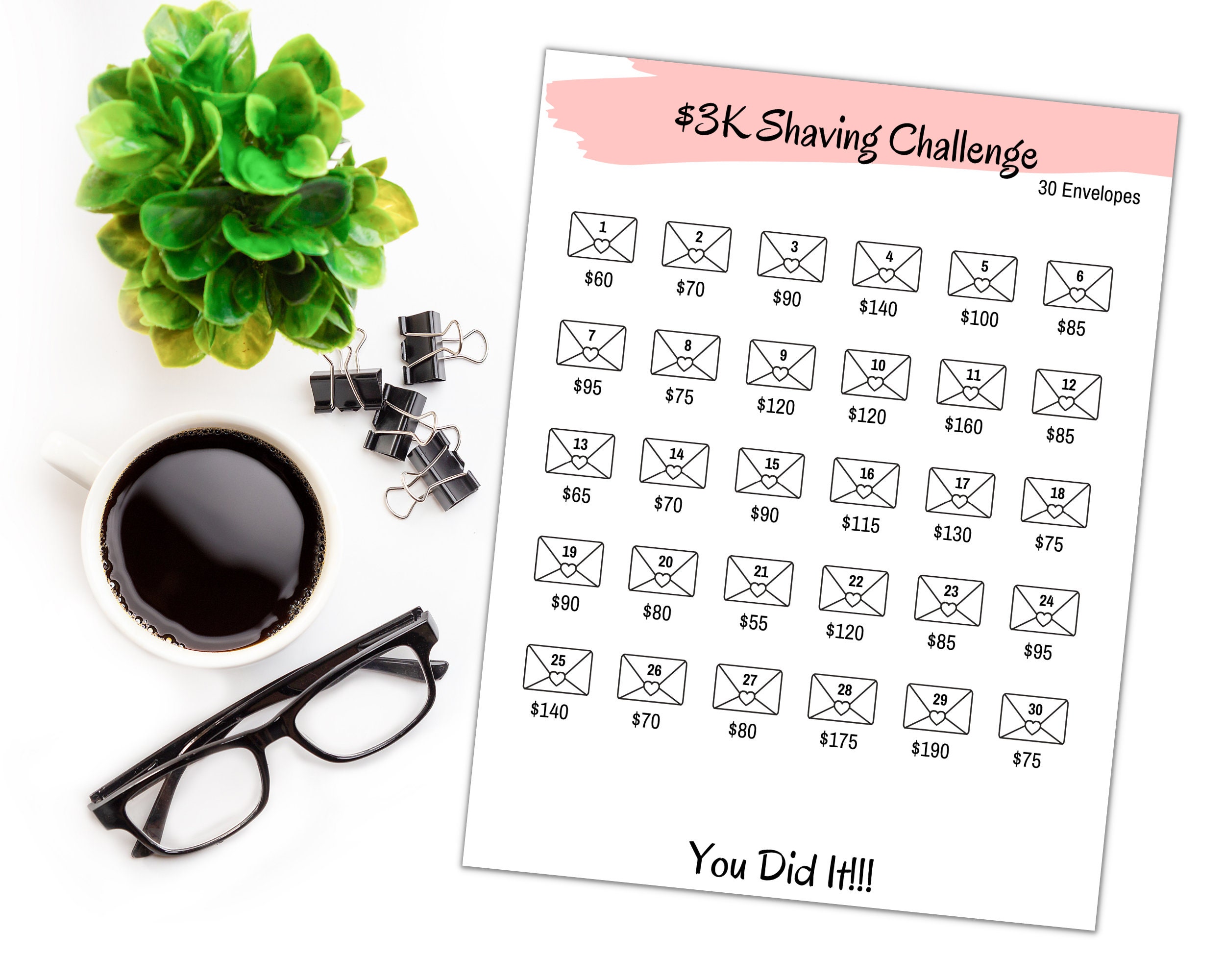 BUNDLE Saving Challenge Money Challenge Envelope Saving Tracker Instant ...