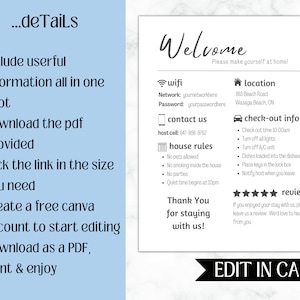 VRBO Welcome Sign | Editable Printable Sign | Minimalist Design ...