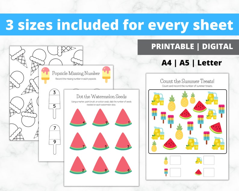 Printable Worksheets for Kids | Summer Learning Activity | Kindergarten ...