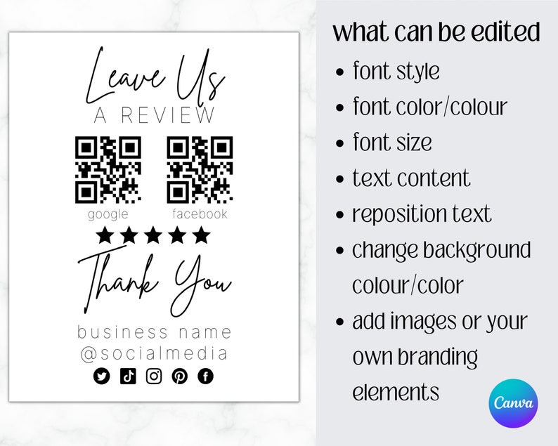 Ask for Review | QR Code Sign Template | Google Rating Sign | Facebook ...