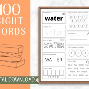 100 Printable Sight Words | Kindergarten Worksheets | Practice Spelling ...