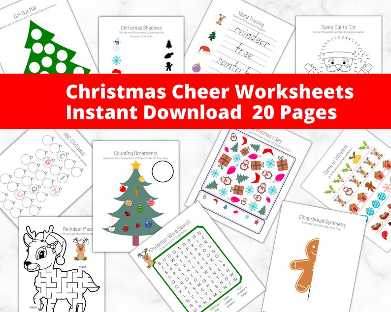 Christmas Worksheets for Kids | Preschool | Kindergarten Activities ...