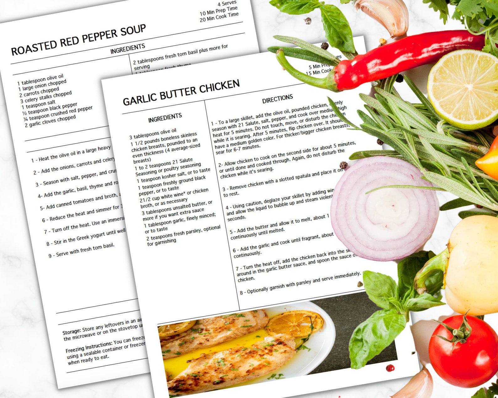 EDITABLE Recipe Template | WORD Recipe Template | Minimalist Design ...