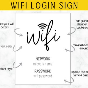 Wifi Sign | Airbnb Wifi Sign | Printable Farmhouse | Printable Password ...