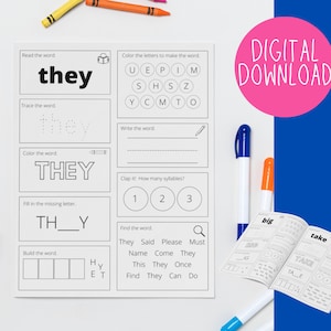 100 Printable Sight Words | Kindergarten Worksheets | Practice Spelling ...
