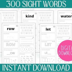 Sight Words Flashcards, Fry Word List, 1st 100 Kindergarten First Grade ...