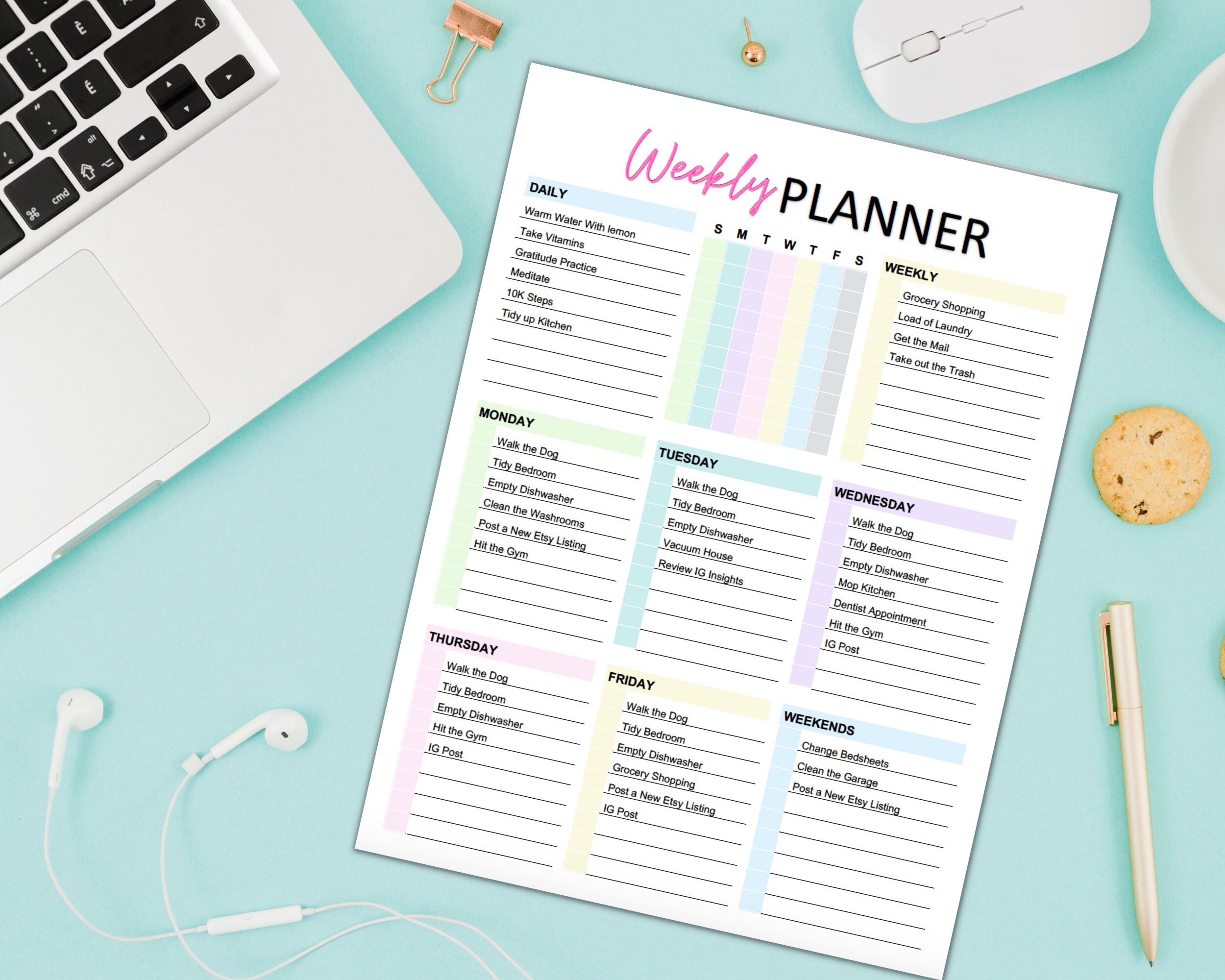 EDITABLE Daily Family Planner Schedule | Hourly Planner | Family ...