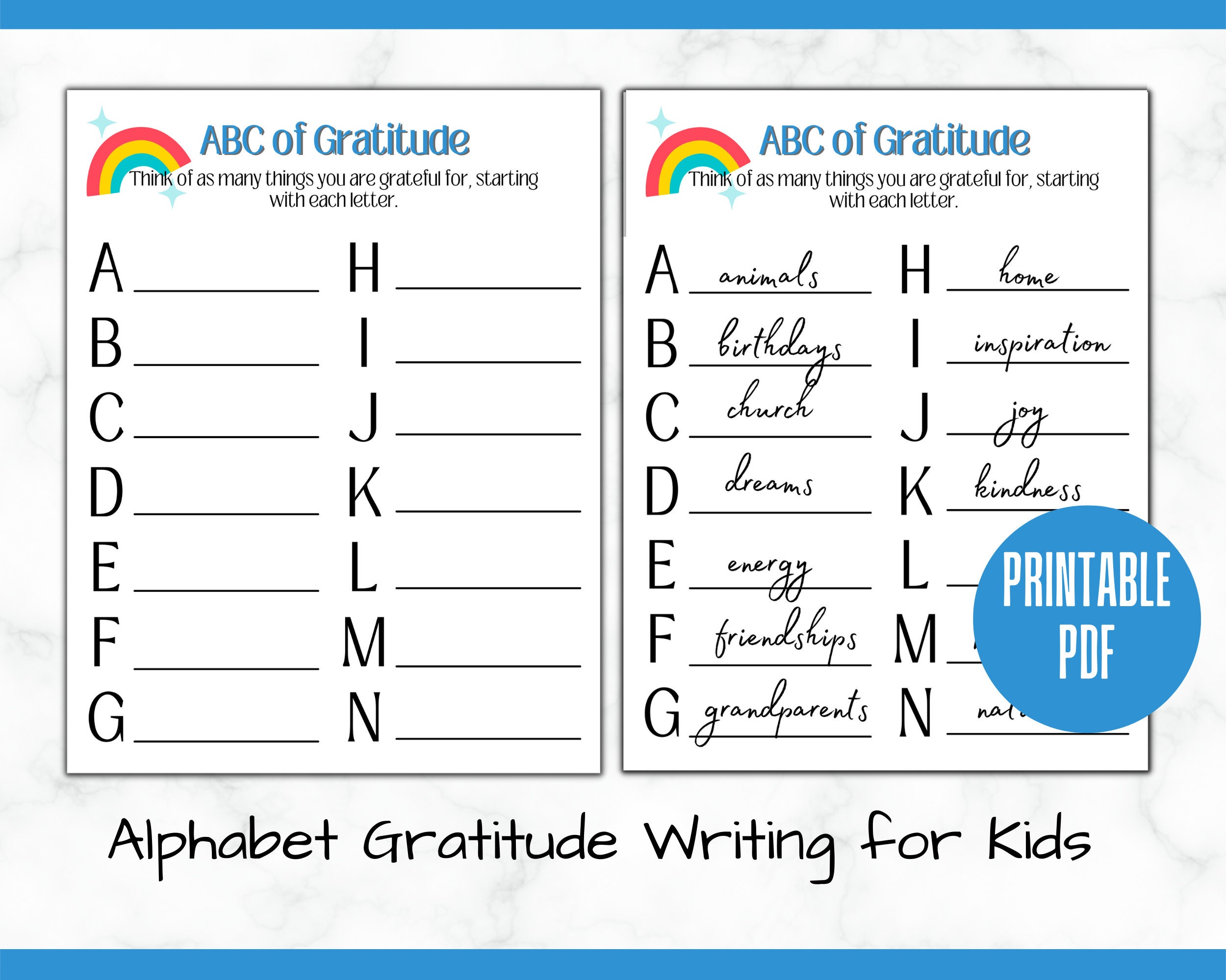 Kids Gratitude Journal Printable | Mindfulness Log | Self Care Planner ...