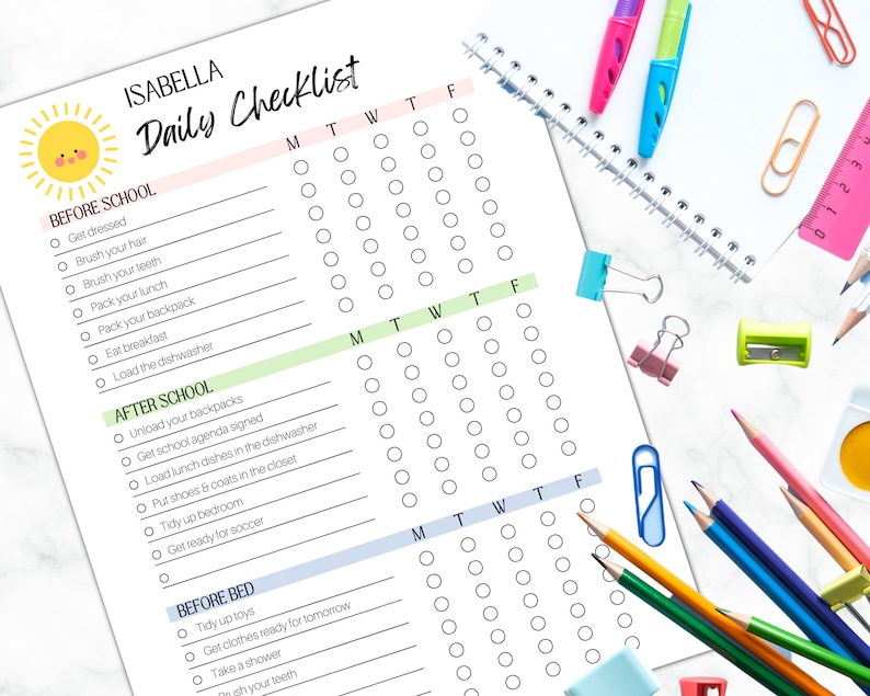 EDITABLE Daily Checklist Weekly Planner Family to Do List Command ...